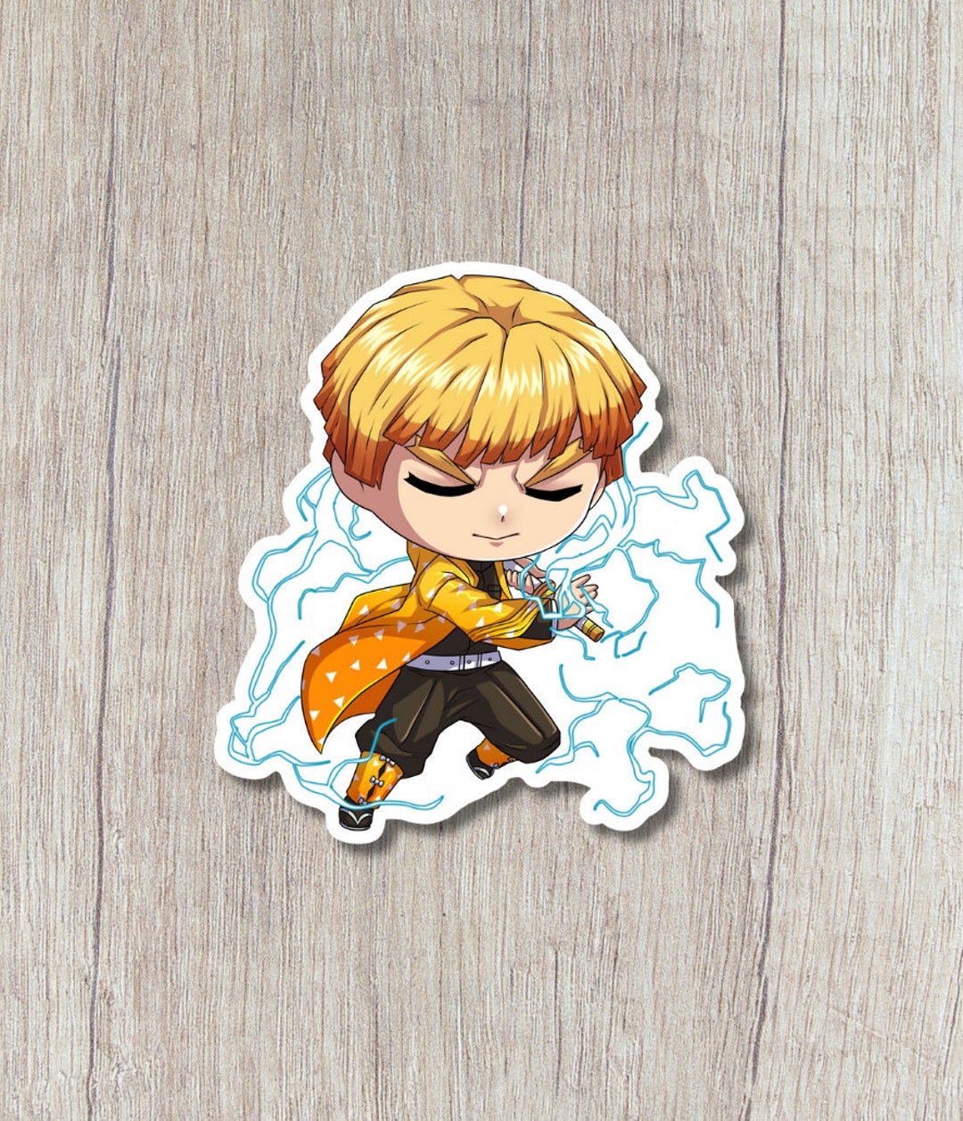 Zenitsu Sticker, Demon Slayer Sticker Decal for Laptop, Water Bottle ...