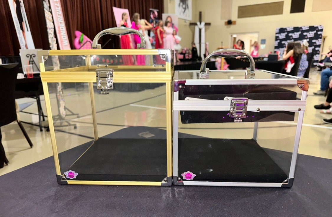 Large Pageant Crown Box Tiara Display Travel Display Train Case Purse ...