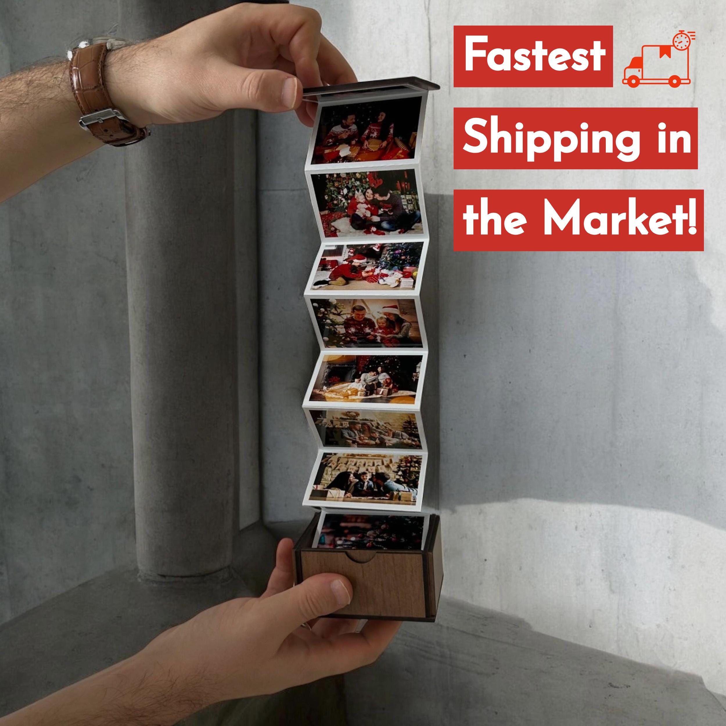 Personalized Pull Out Photo Box, Custom Wooden Photo Box, Memory ...