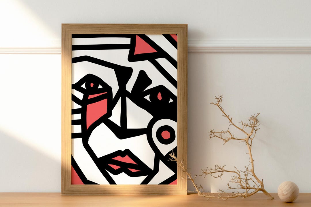 Abstract Face Design Wall Print,abstract,digital Print Download,digital ...