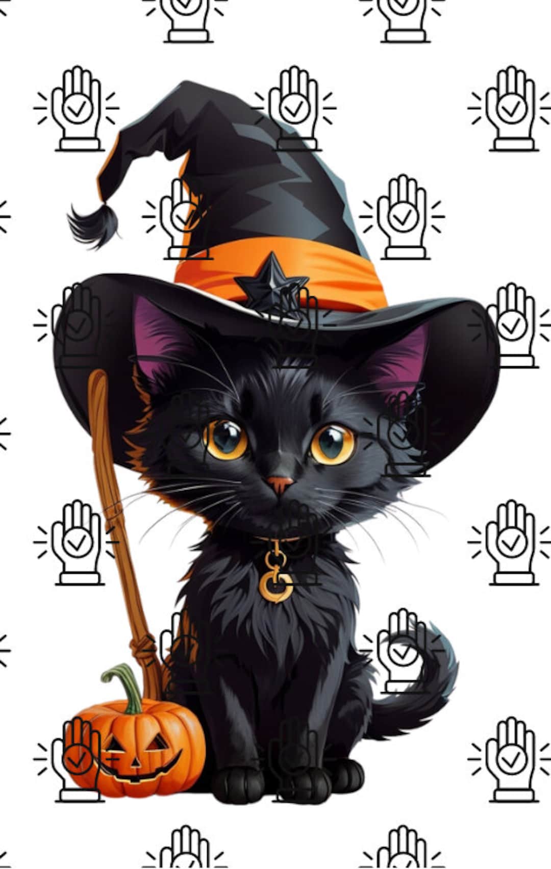 Halloween Black Cat Clip Art, PNG, PNG Sublimation Design Download ...