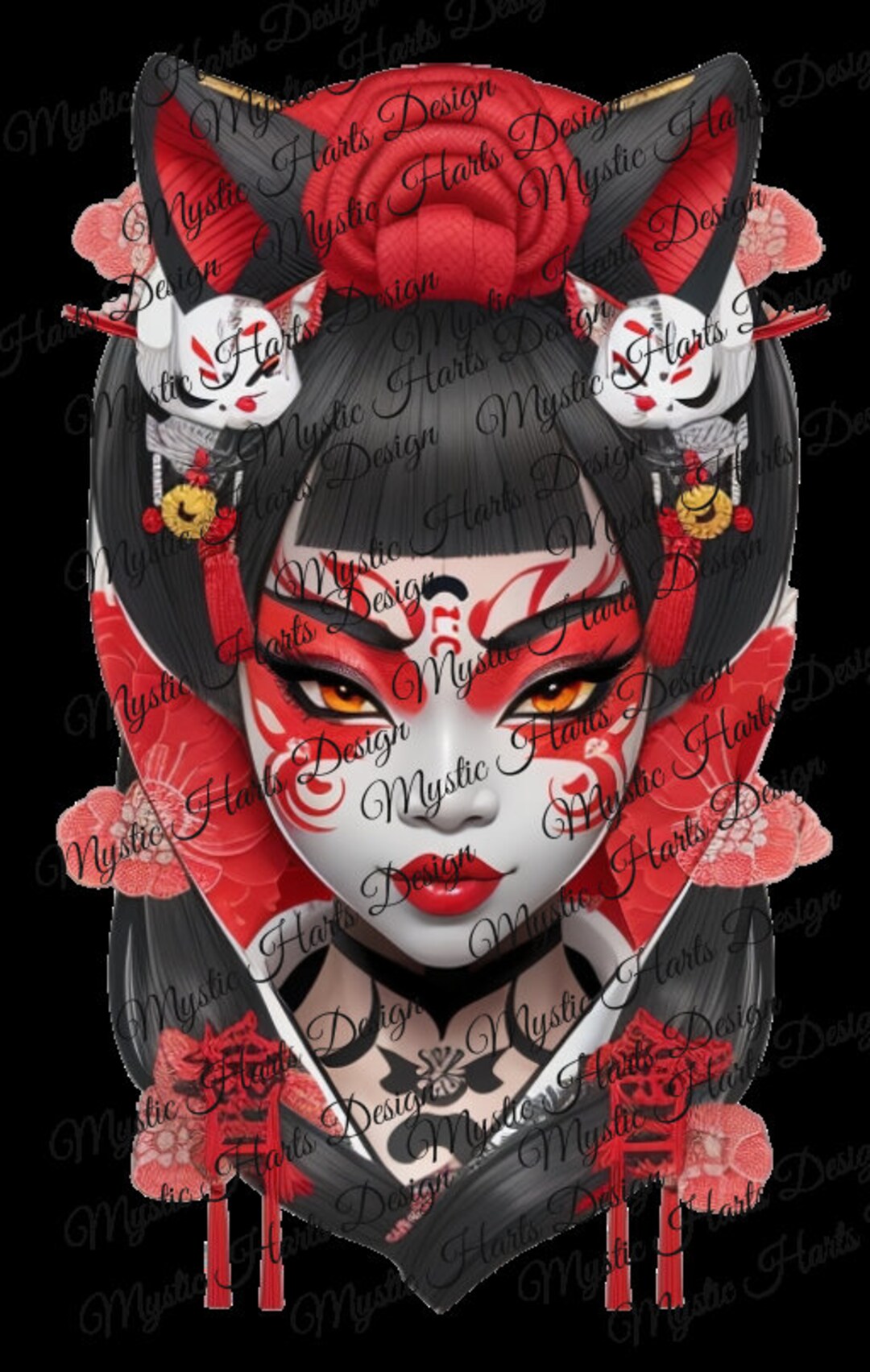 Suki, Afro Kitsune Fox/ Melanin Kitsune, Png Sublimation Design ...
