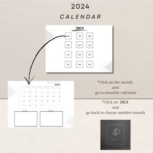 2024 Calendar Digital Printable A4 Horizontal Pdf Hyperlinks - Etsy