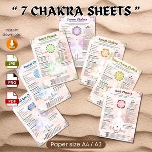 7 Chakra Guide Sheets - Yoga Poses of Chakras - Chakra Healing ...