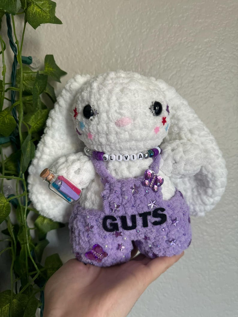 Olivia Rodrigo GUTS Tour Inspired Bunny Crochet Doll Olivia Rodrigo ...