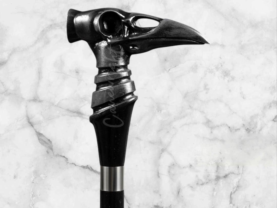 Handmade Black Raven Head Walking Cane: Gothic Steampunk Style - Etsy