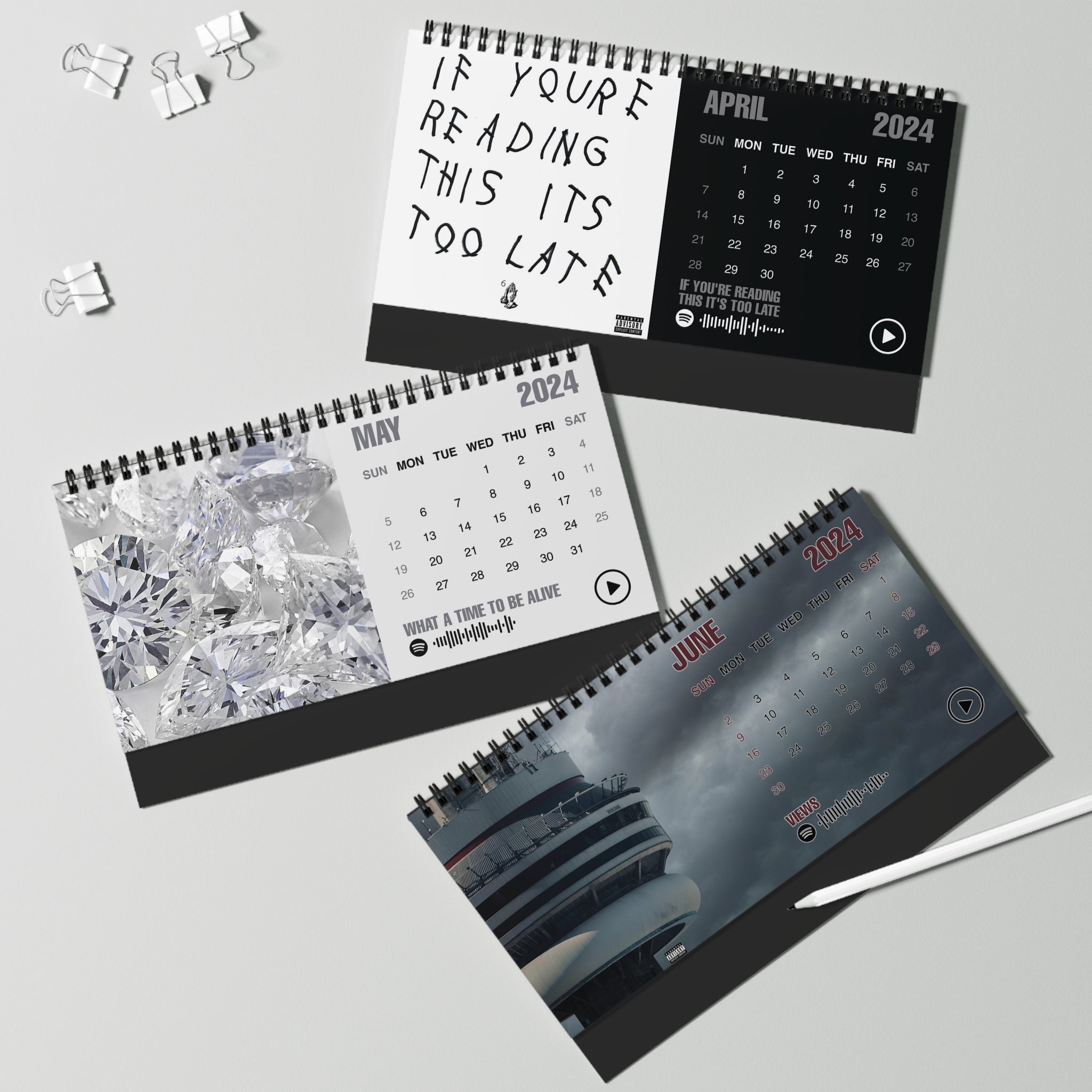 2024 Drake Desk Calendar, Drake 2024 Calendar, Album Calendar sold by ...