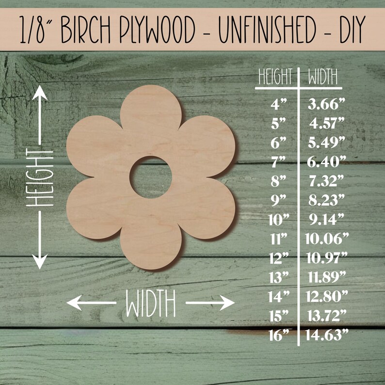 Wooden Daisy, DIY Craft Supplies, Spring Flower, Garden Project ...
