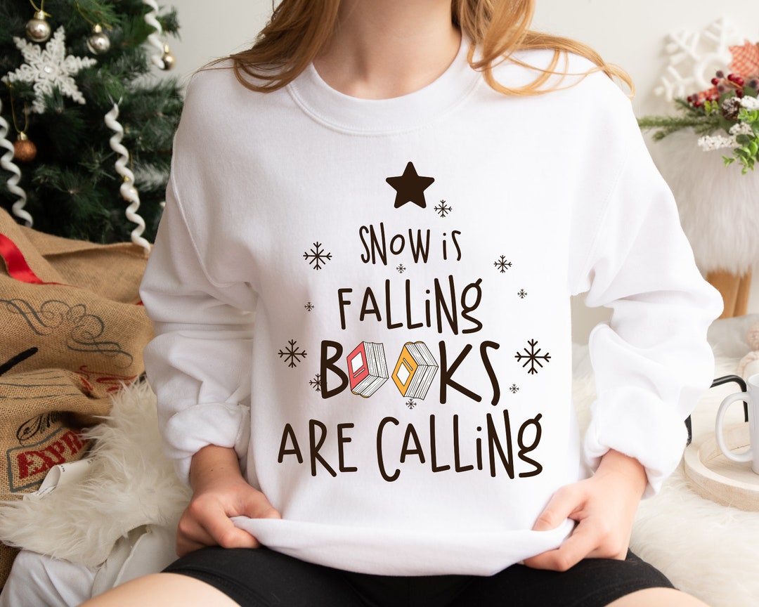 Winter Holiday Sweatshirt, Christmas Books Lovers Sweatshirt, Christmas ...