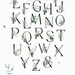 Watercolor Foliage Greenery Alphabet Clipart Letters and Numbers ...