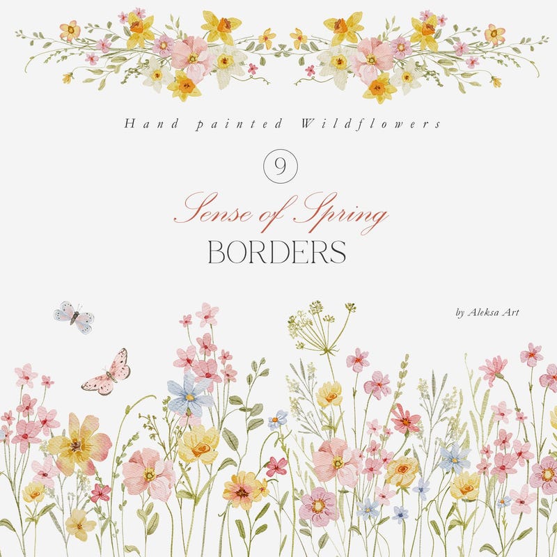 Spring Flower Borders - Etsy
