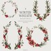 Christmas Wreath Clipart Floral Frame Watercolor Invitation Card Png ...