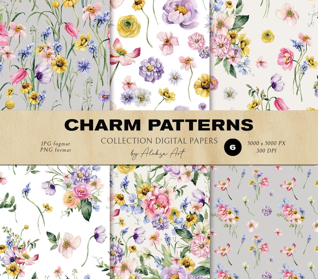 Watercolor Digital Paper Scrapbook Paper Seamless Pattern Designer ...