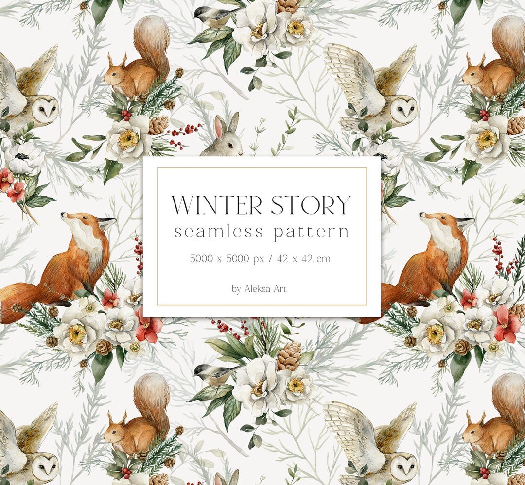 Woodland Animal Digital Paper - Scrapbook Paper - Nursery Seamless ...