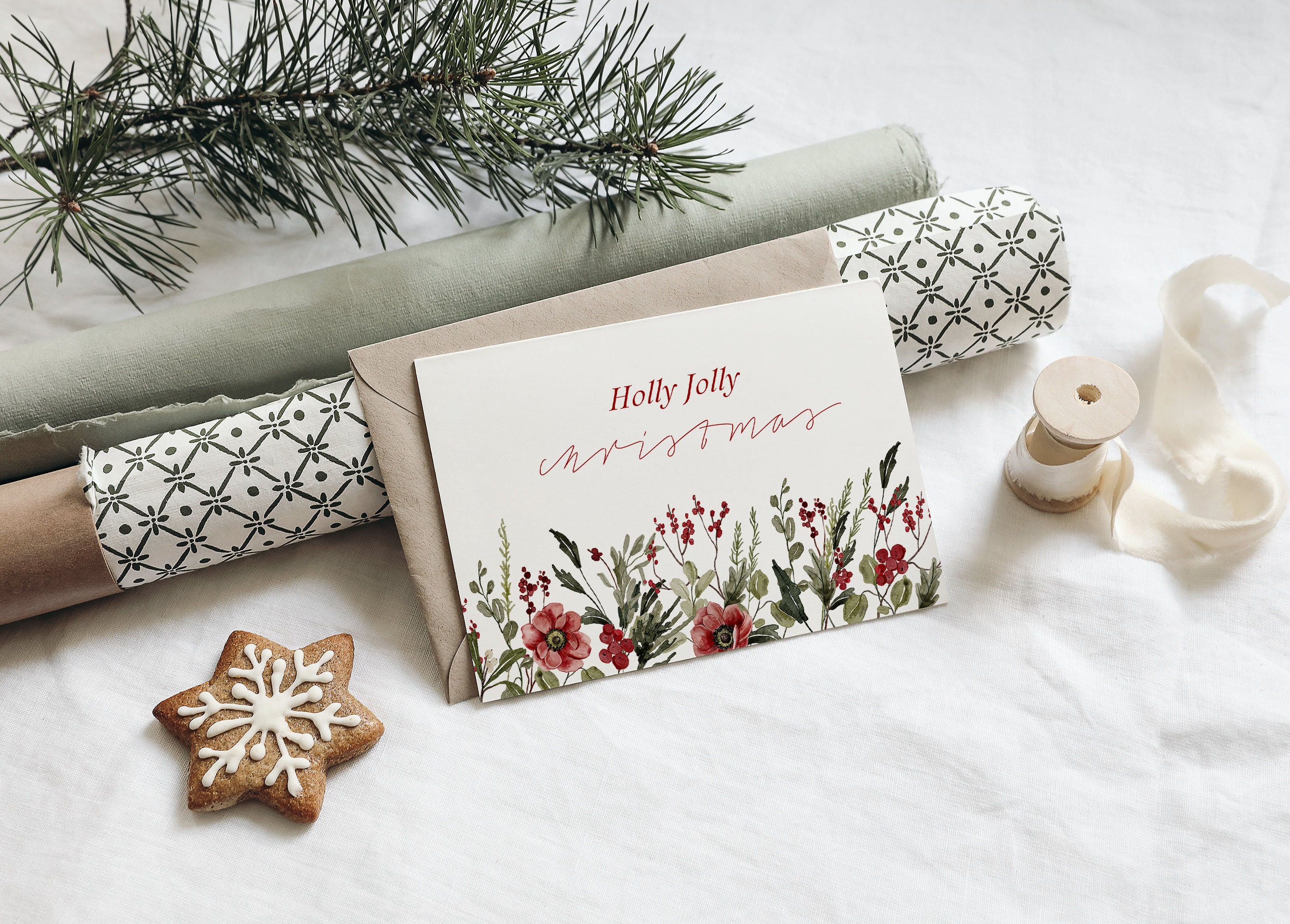 Christmas Watercolor Border Clipart Winter Cozy Floral Evergreen ...