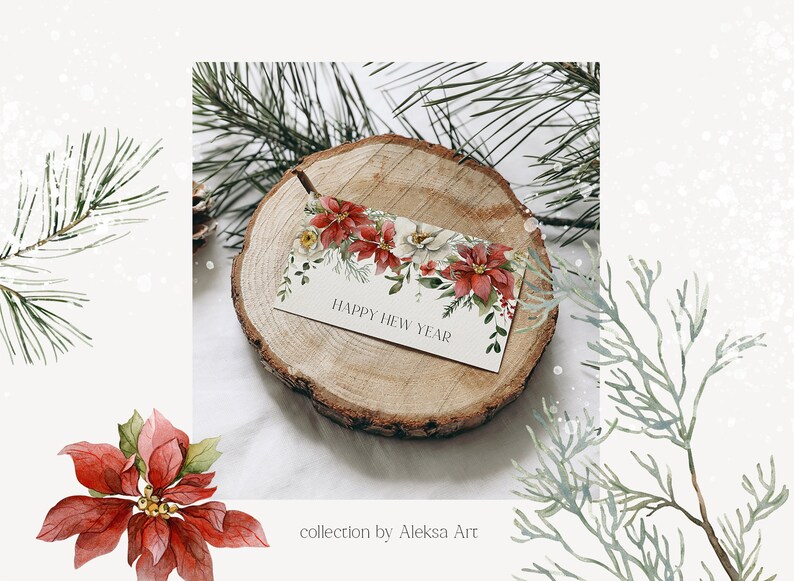 Christmas Watercolor Border Winter Floral Evergreen Seamless Border ...