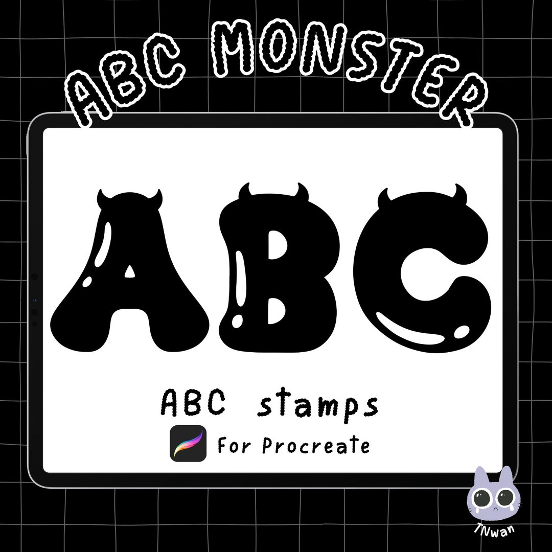 Procreate Letter Stamp,devil Letter,alphabets Brush Stamp Procreate ...