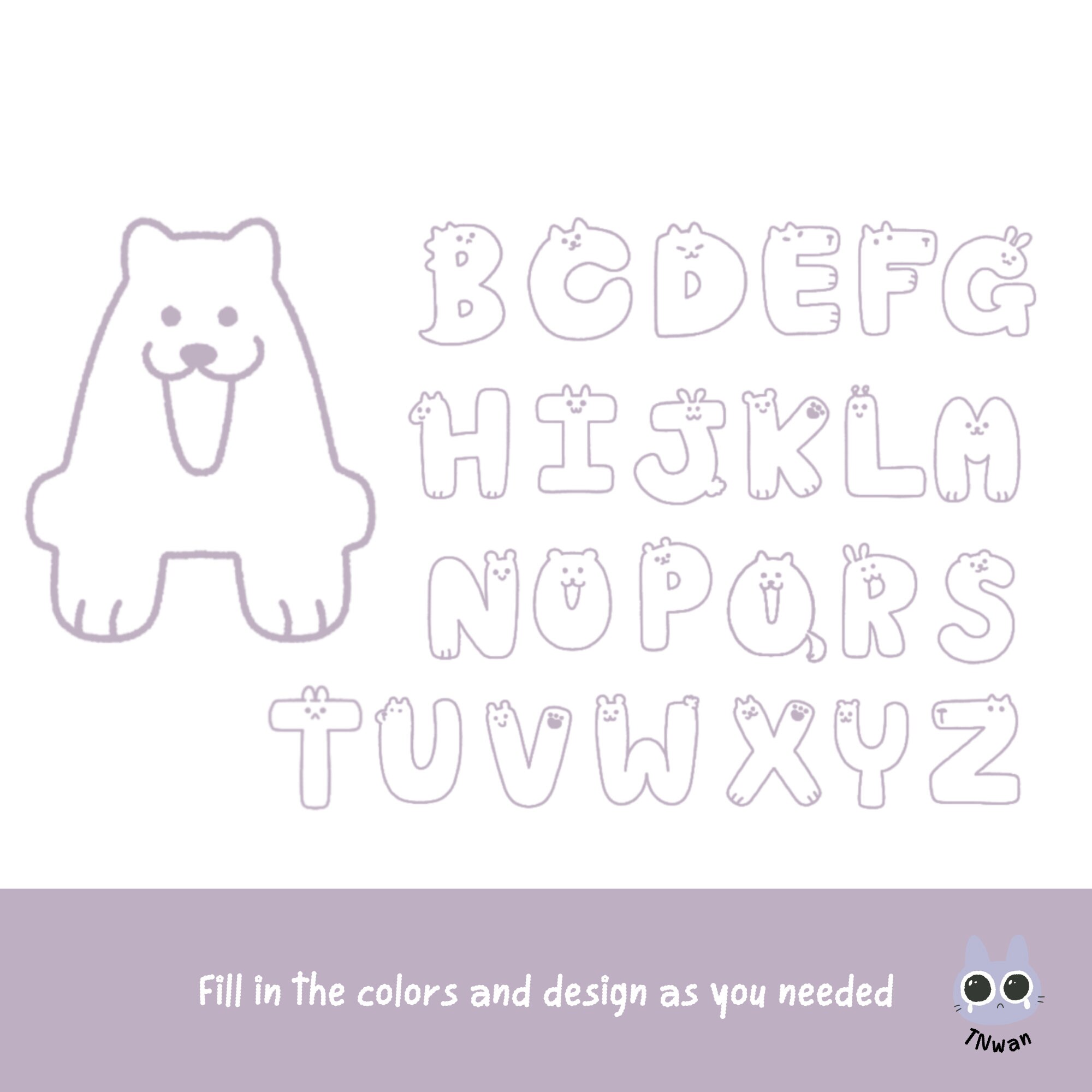 Procreate Letter Stamp,alphabets Brush Stamp Procreate,animal Alphabets ...