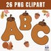 Acorn Alphabet Png,fall Autumn Letters Clipart for Kids,cute Woodland ...