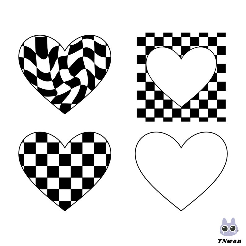 Retro Groovy Brush Stamp Procreate,patterns Groovy Checkered,checkered ...