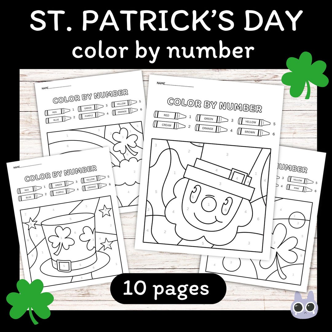 St Patricks Day Coloring Pages,st Patricks Day Color by Number,st ...