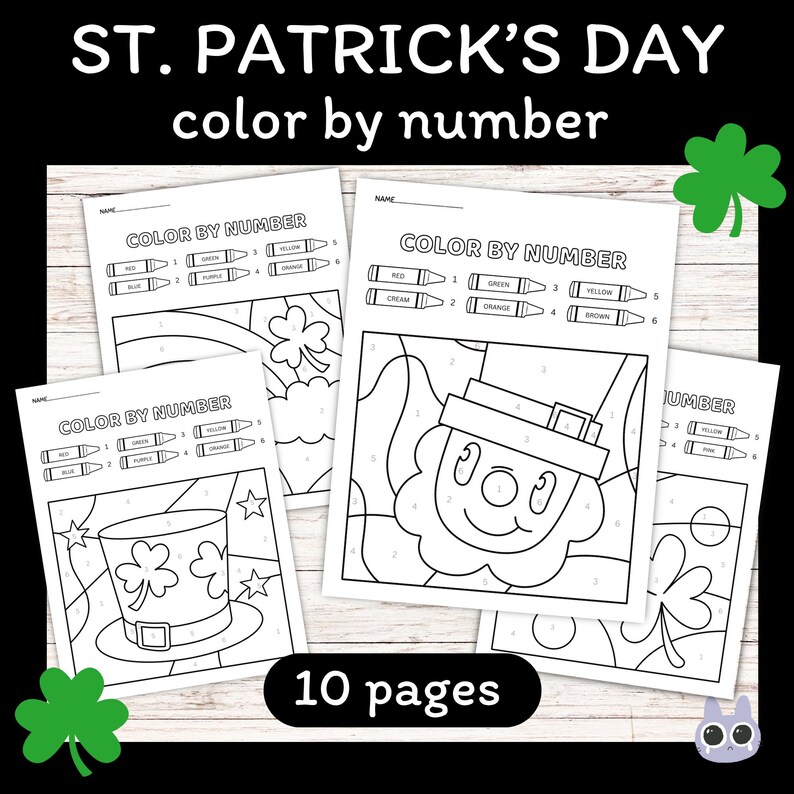 St Patricks Day Coloring Pages,st Patricks Day Color by Number,st ...