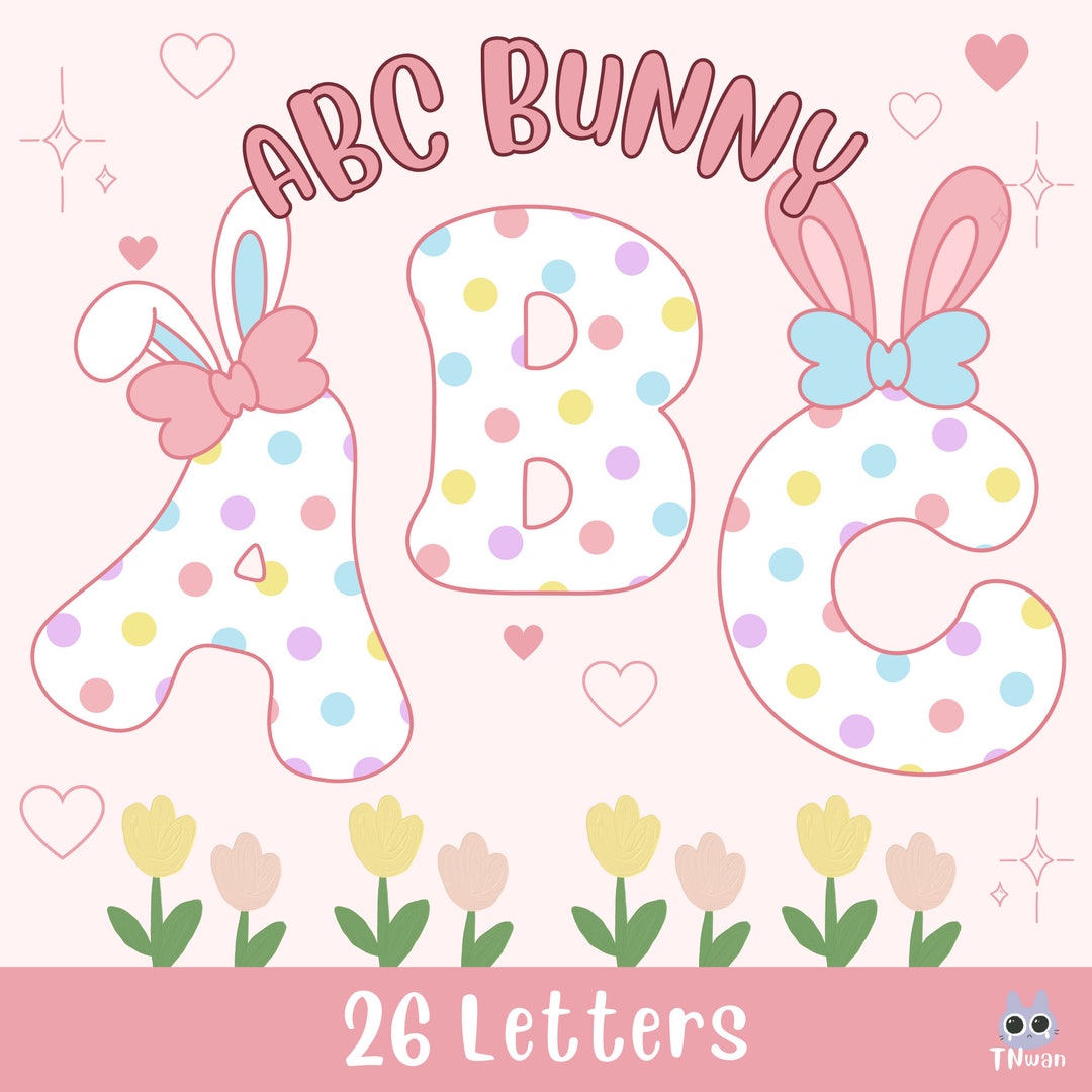 Easter Bunny Alphabet Letters PNG ,easter Doodle Alphabet,easter Eggs ...
