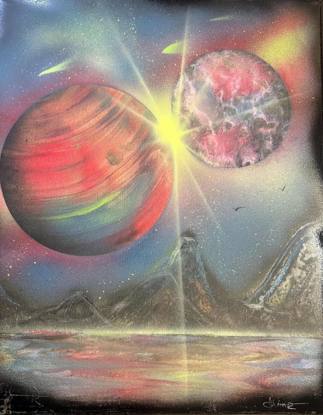 Planets/spray Paint Art/art/home Decor/street Art/spray Paint/wall ...