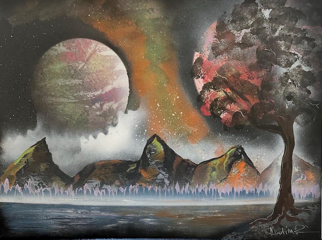 Landscape/spray Paint Art/art/home Decor/street Art/spray Paint/wall ...
