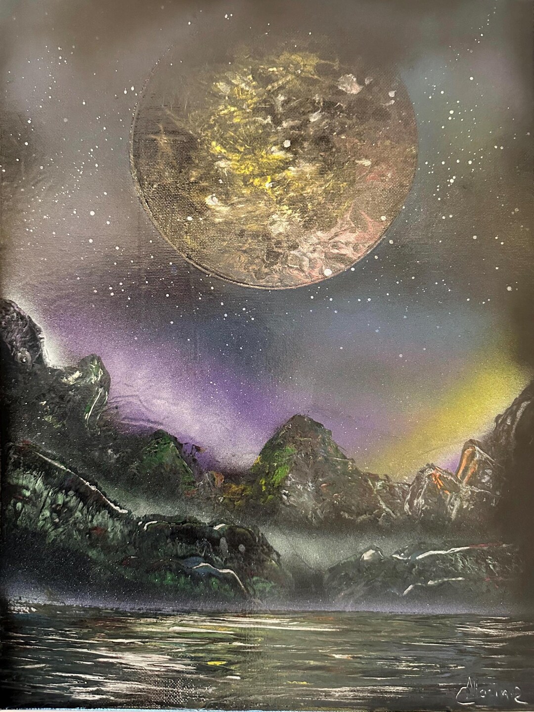 Mountain Landscape/spray Paint Art/art/home Decor/street Art/spray ...