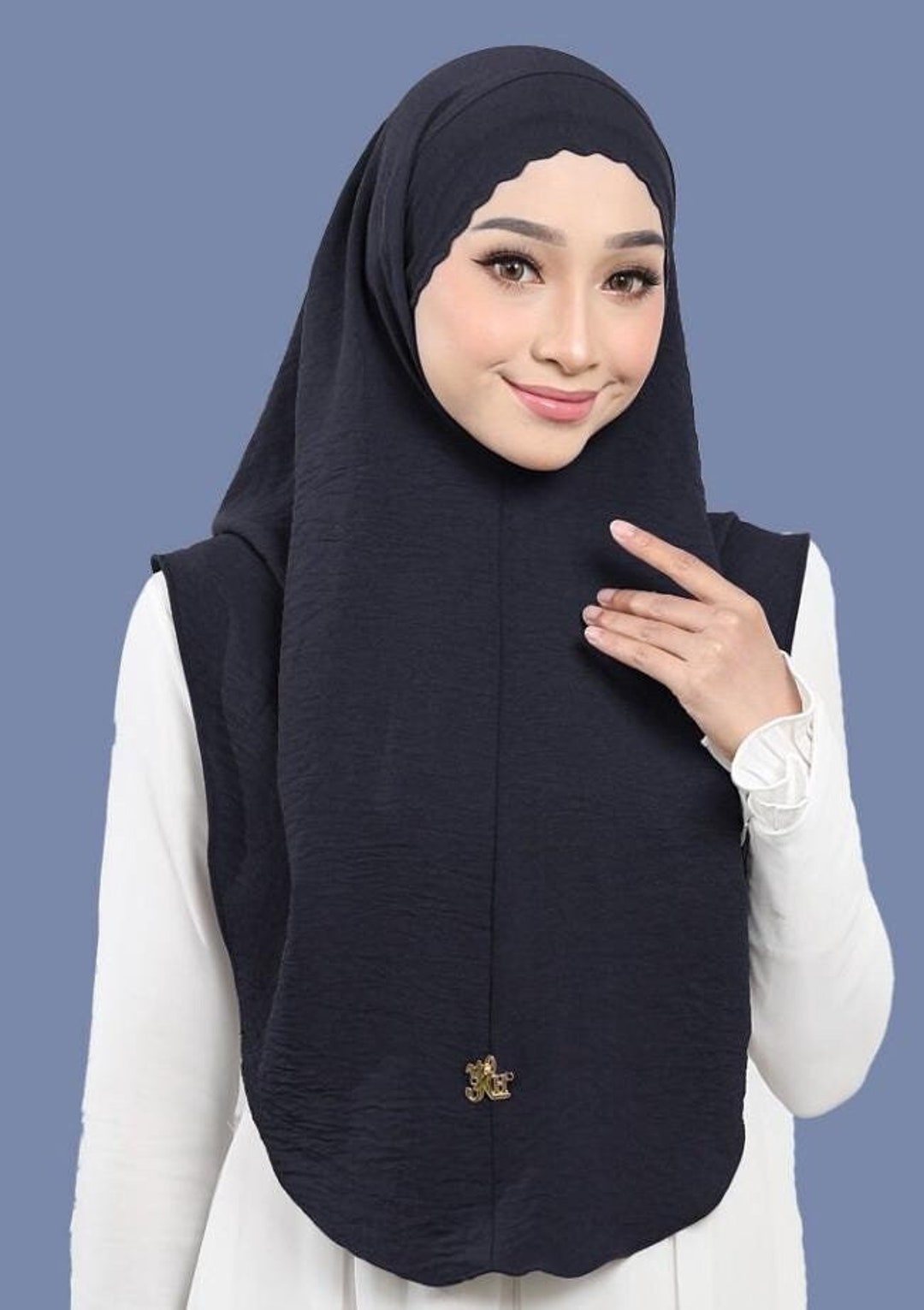 3X Instant Hijab Scallop Edge | Tie-back | Ready to Wear | You Get 3pcs ...