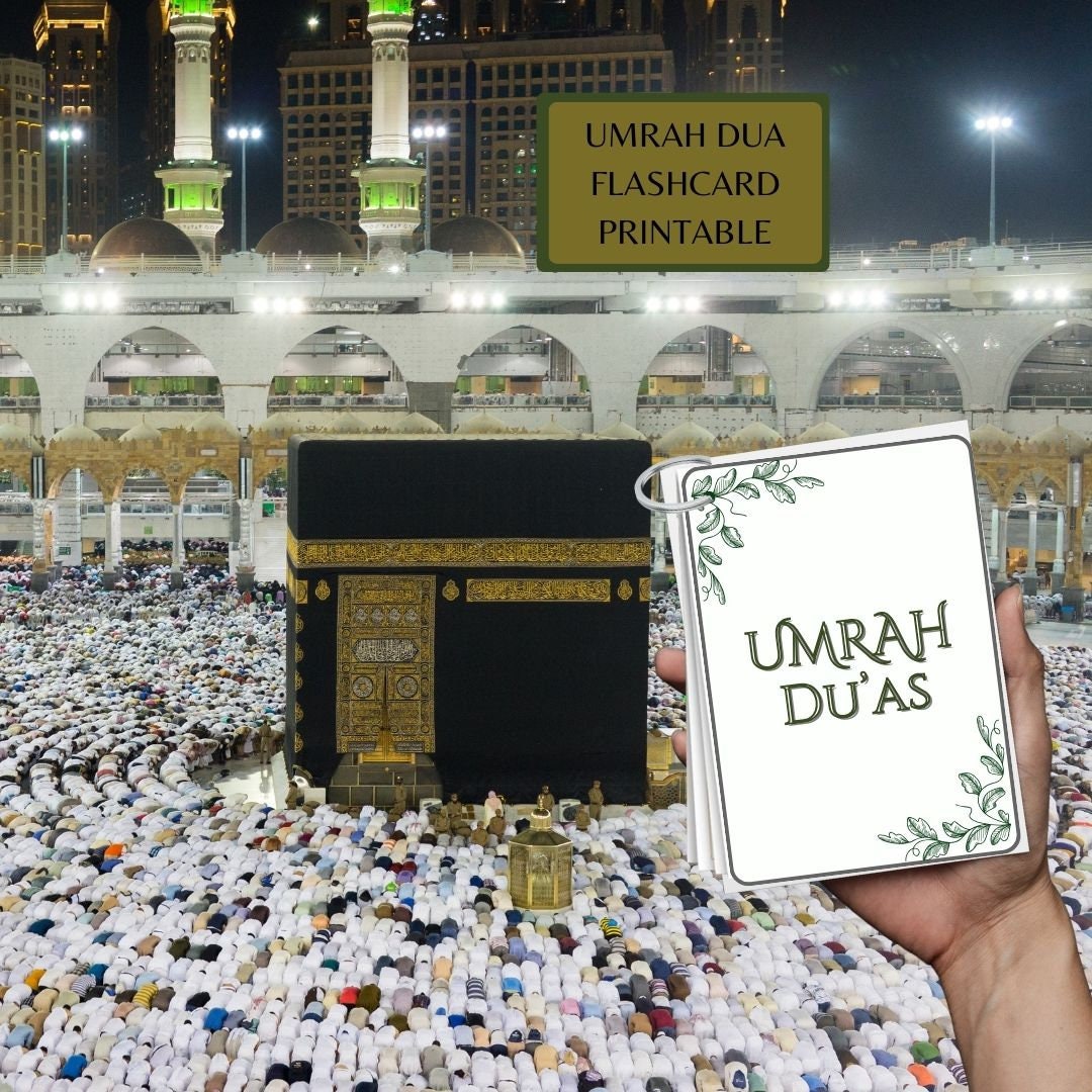 Umrah Duas Printable Cards - Digital Download | Umrah Guide Flashcards ...