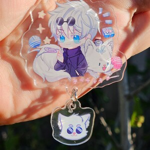 JJK Gojo Chibi Acrylic Charm Keychain - Etsy