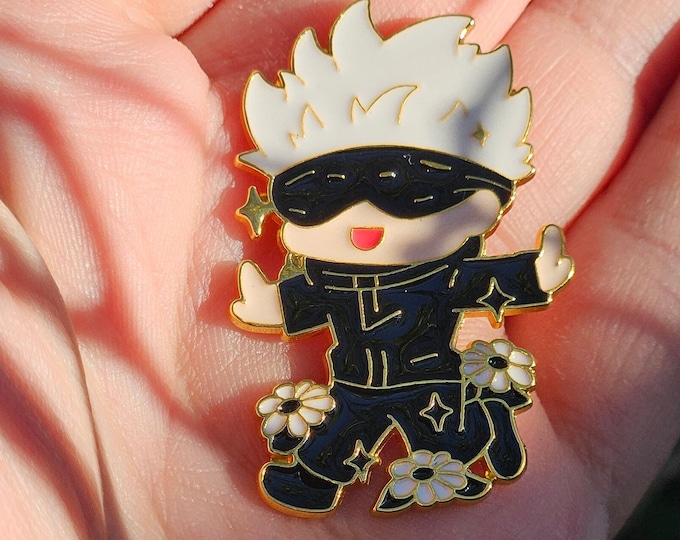 JJK Gojo Chibi Metal Pin - Etsy