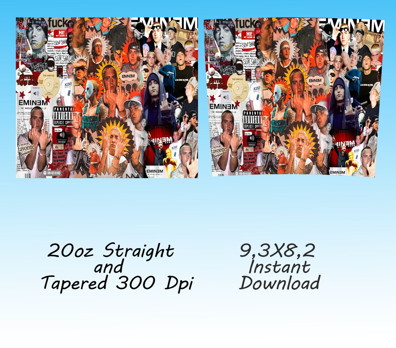 Eminem Tumbler 20 Oz Skinny Stitch Tumbler Sublimation Designs, Full ...