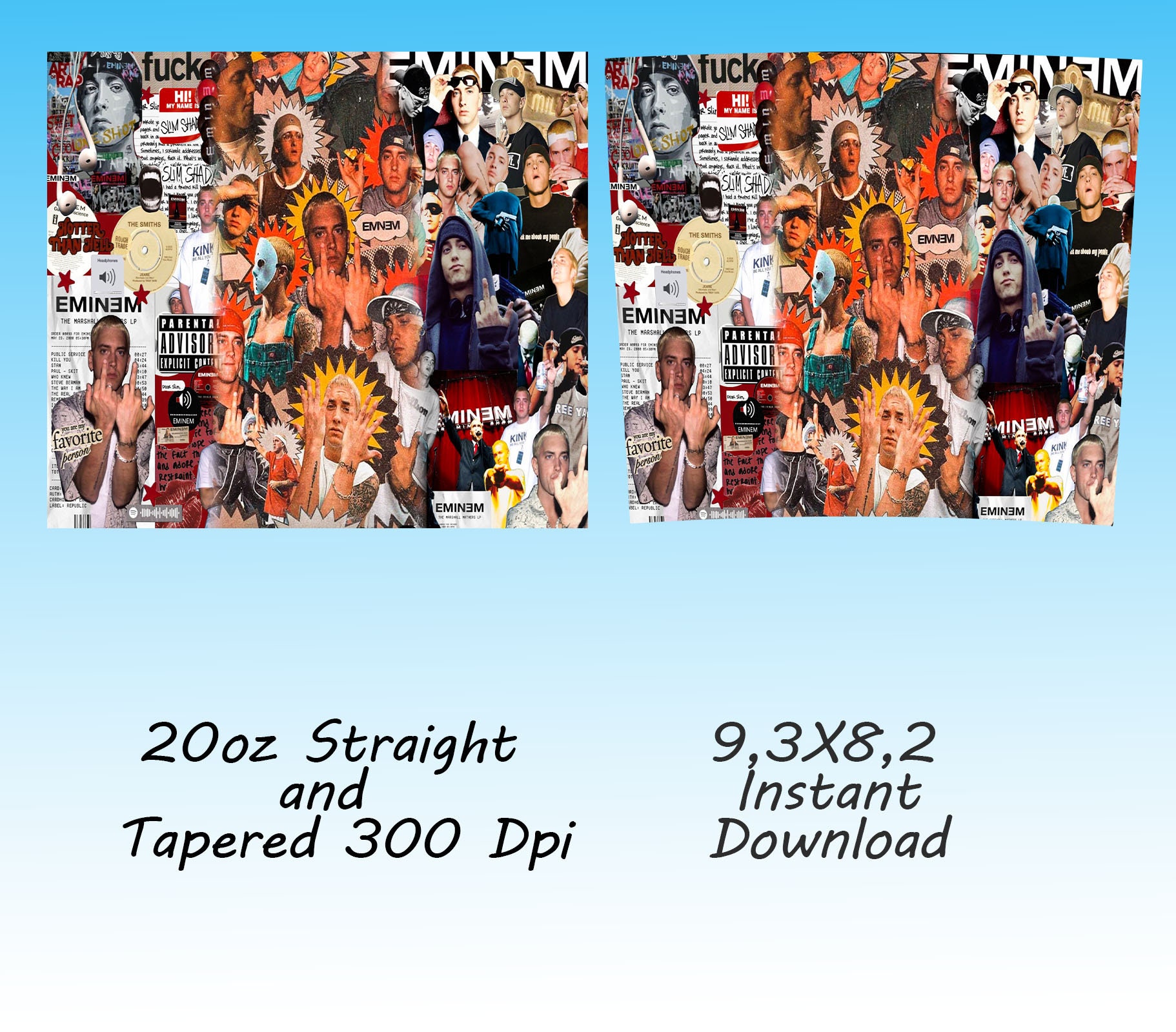 Eminem Tumbler 20 Oz Skinny Stitch Tumbler Sublimation Designs, Full ...