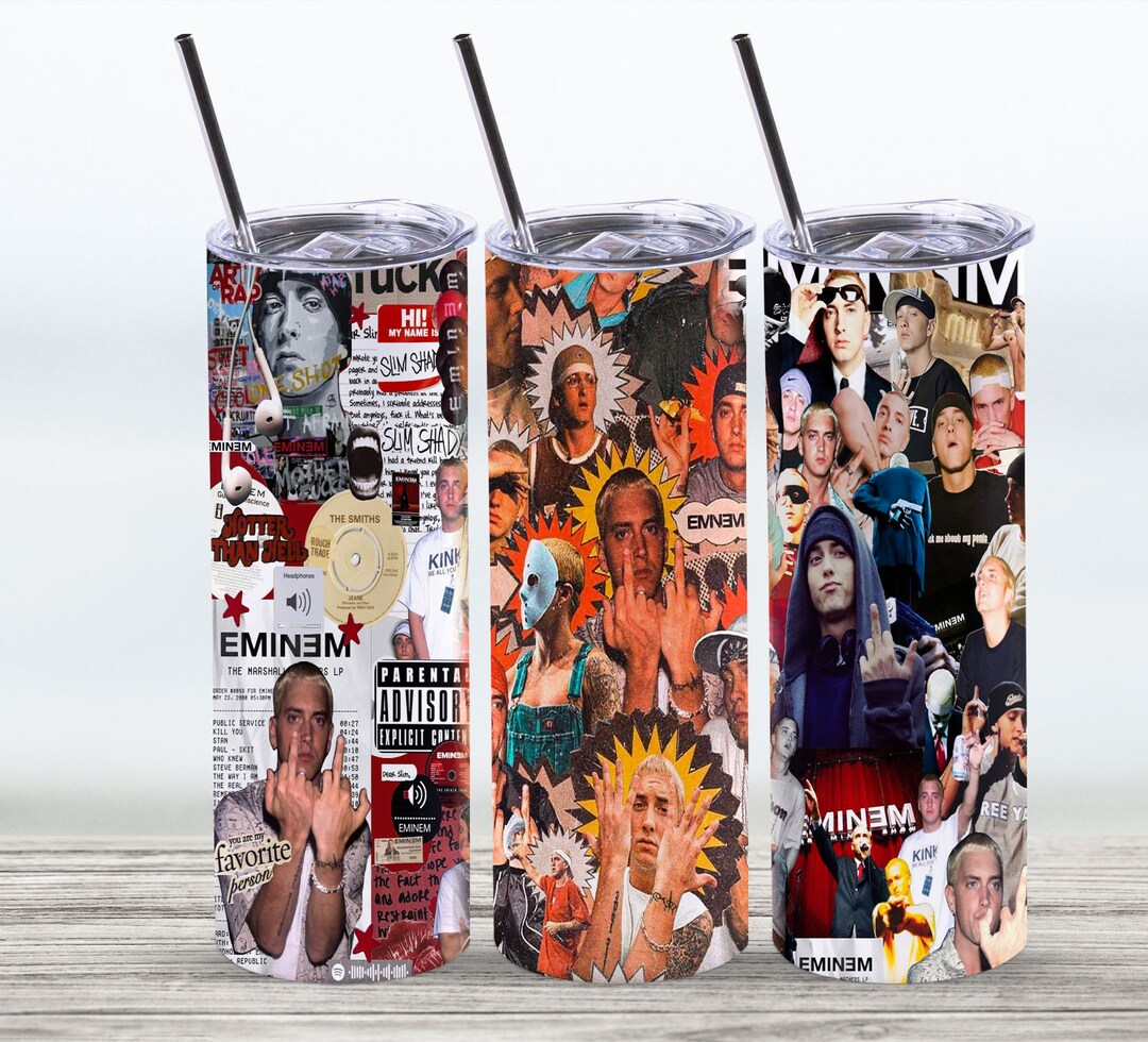 Eminem Tumbler 20 Oz Skinny Stitch Tumbler Sublimation Designs, Full ...