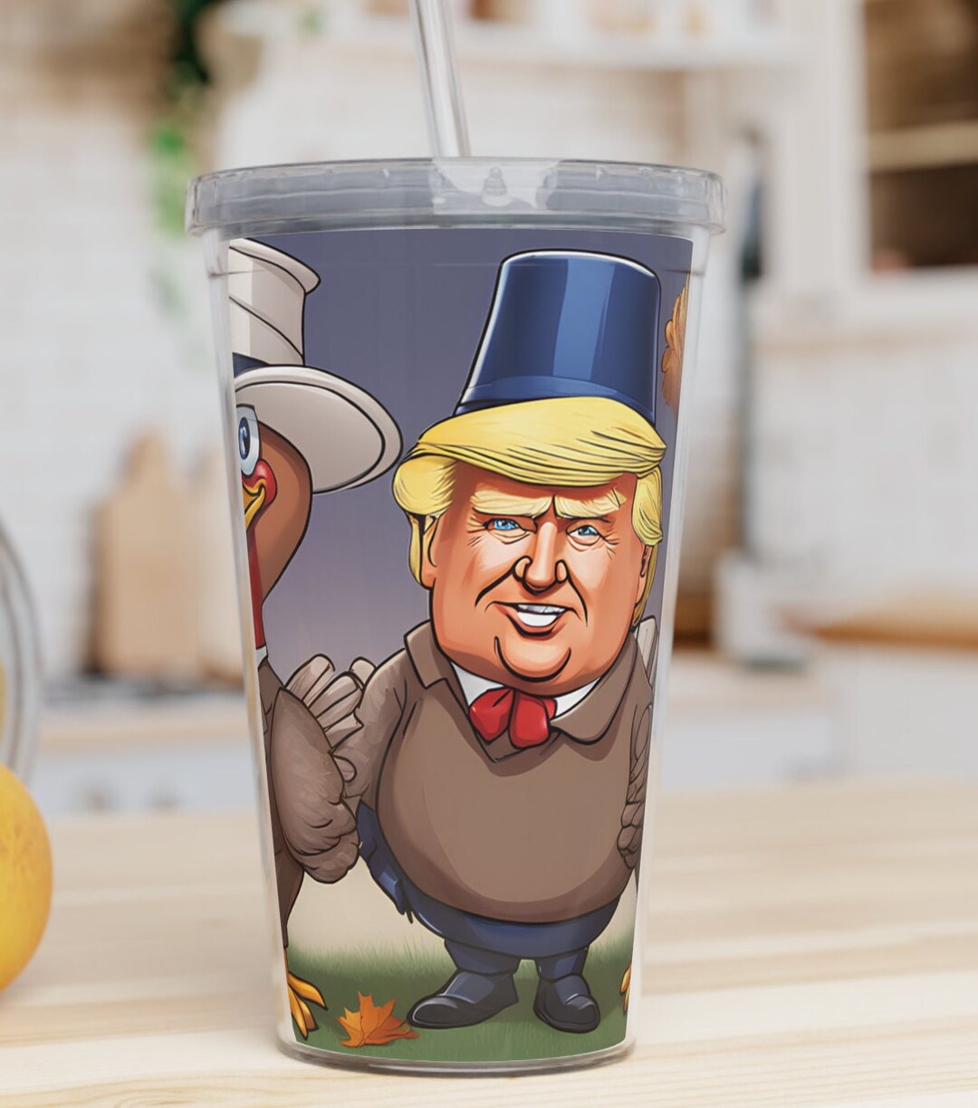 Donald Trump and Quirky Cartoon Turkeys Ready to Make Thanksgiving ...
