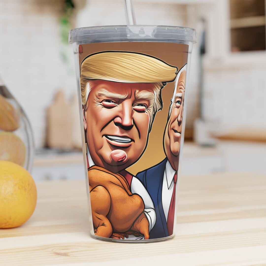 Donald Trump and Joe Biden Thanksgiving Parody Turkey Tumbler - Etsy