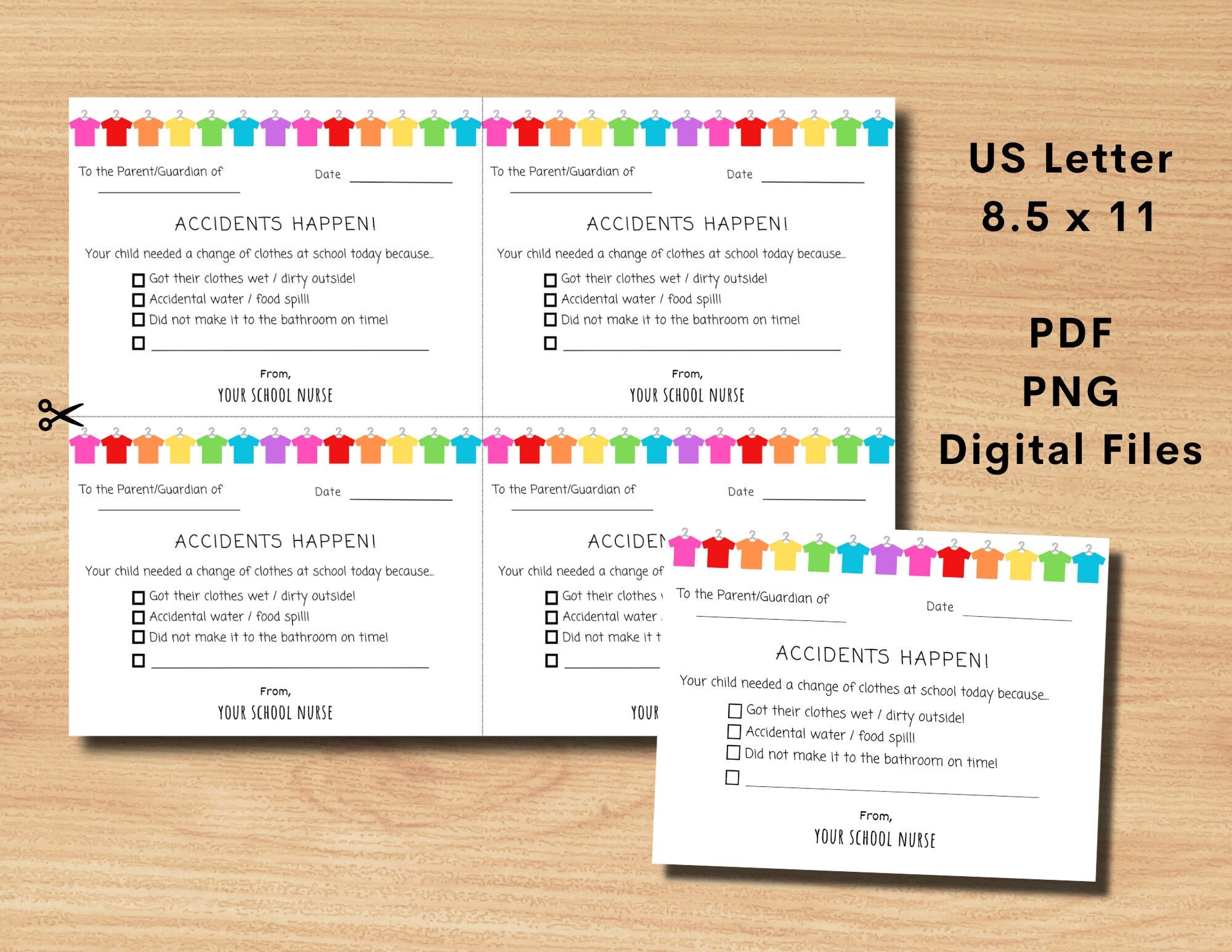 Change of Clothes Note Home, School Nurse Note Home, School Nurse ...