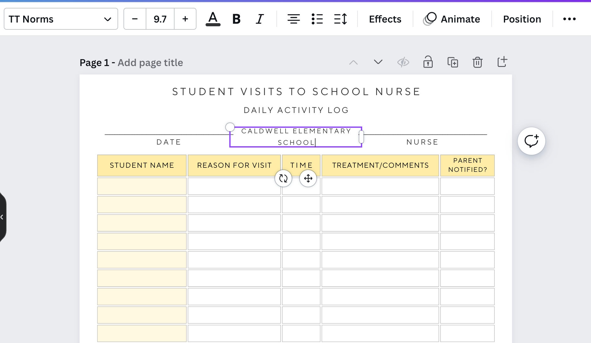 School Nurse Student Health Office Daily Log I Student Health Log I ...