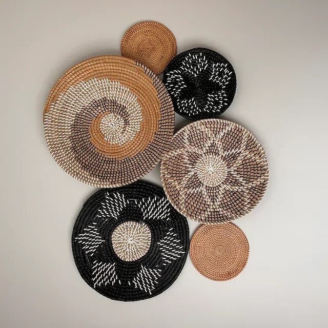 Boho Style Rattan Wall Decor Wicker Wall Decoration Hanging Wall Basket ...