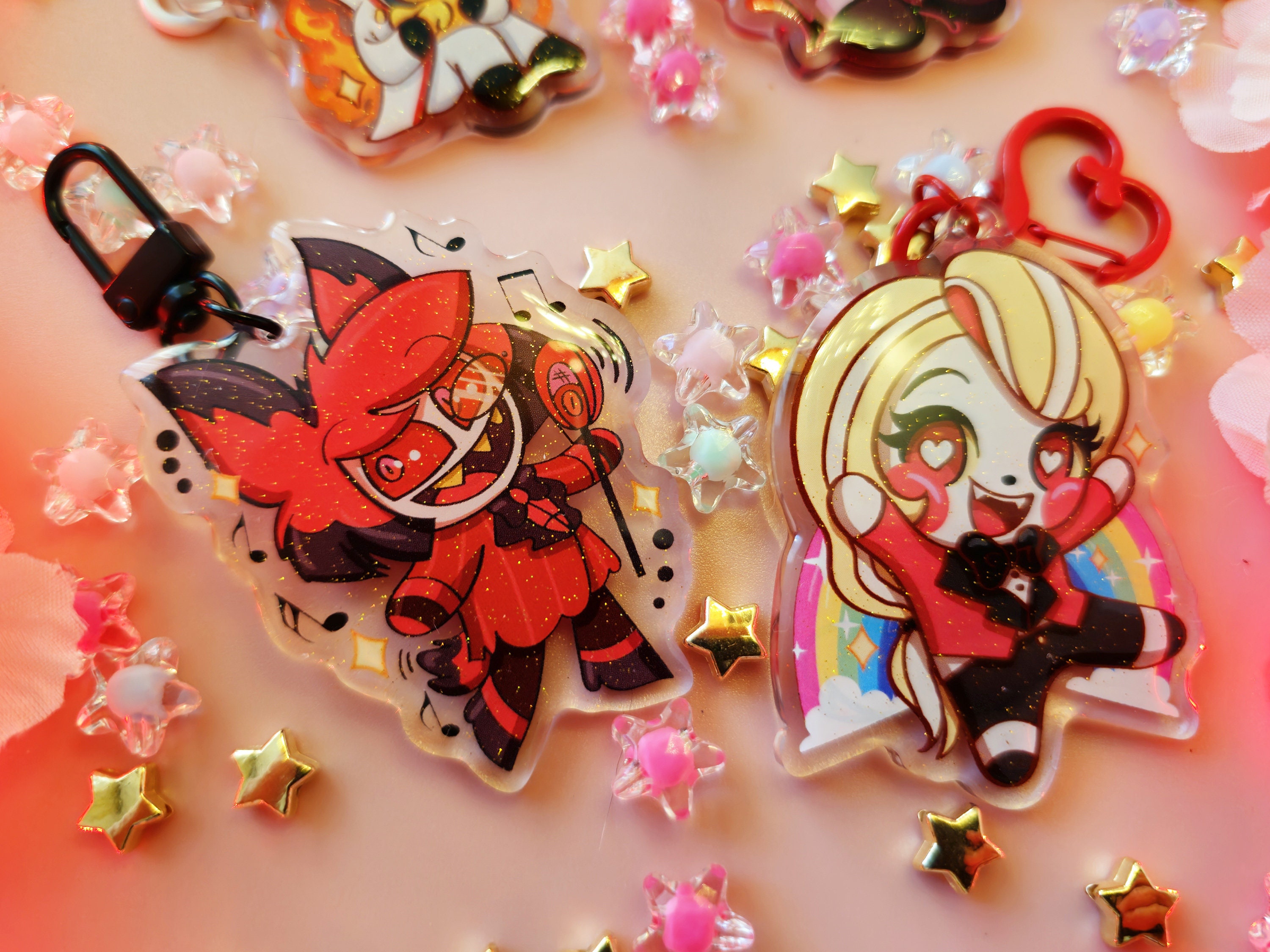 Hazbin Hotel, 2.5 Double Sided Epoxy Acrylic Keychains of Lucifer ...