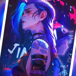 Arcane S2 Jinx Poster Print - League of Legends Fanart - Video Game ...