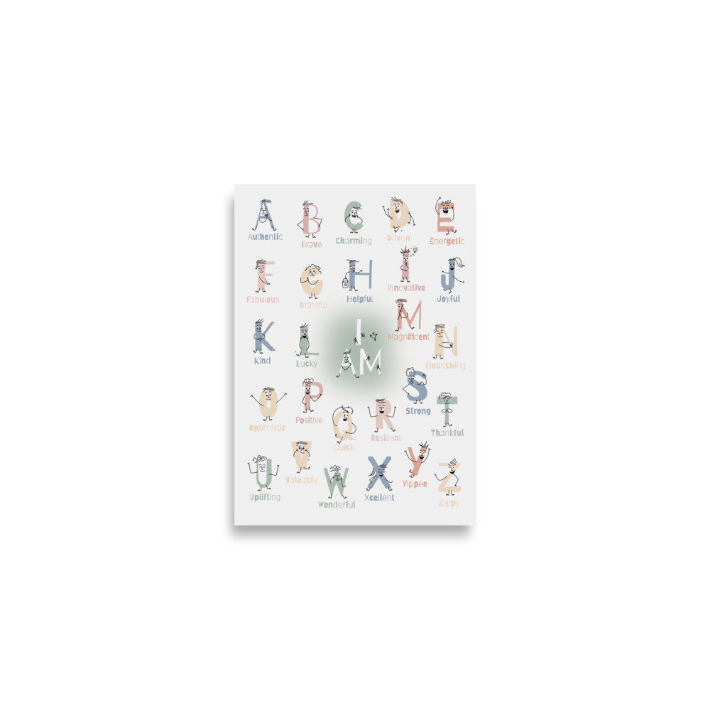 Affirmation Alphabet Poster for Children - Etsy