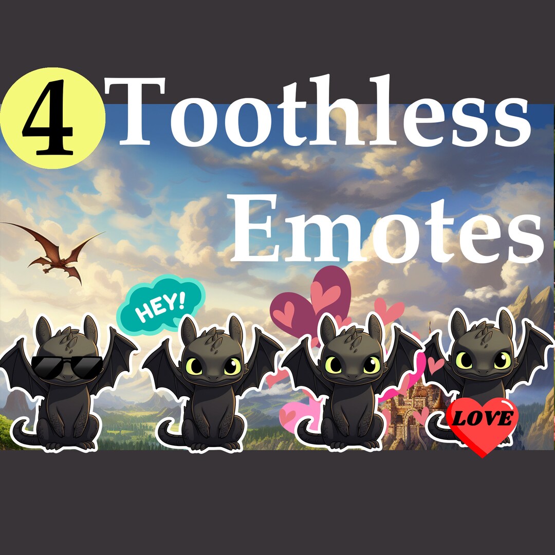 Twitch Toothless Emotes - Etsy UK