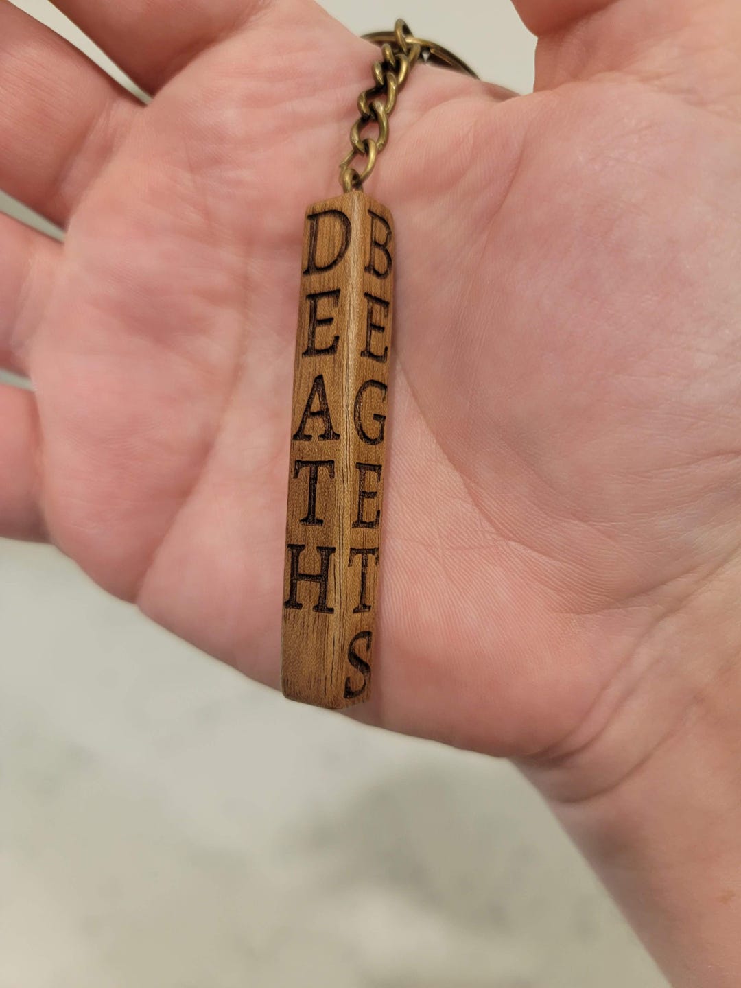 Red Rising Howler Inspired Walnut Wood Keychain, Death Begets Death ...