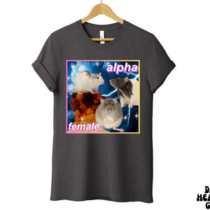 Funny Rat Alpha Female Y2k Meme Shirt, Unhinged Gen Z Rats Tee, Vintage ...