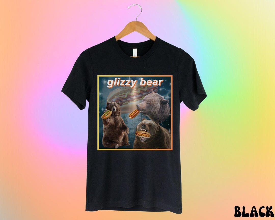 Funny Glizzy Bear Y2k Meme Shirt, Unhinged Gen Z Vintage Tee, 90s Retro ...