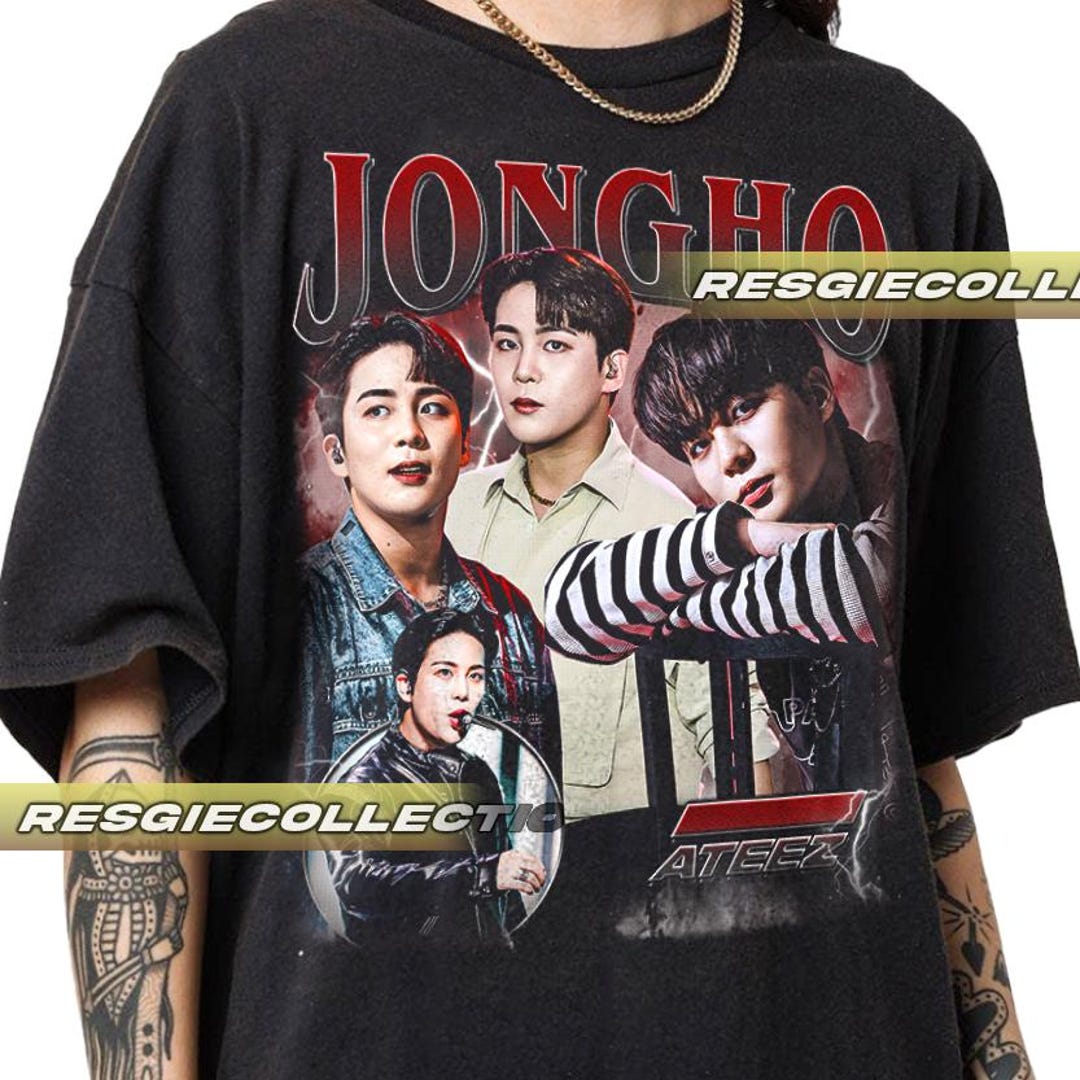 Vintage Jongho Ateez Kpop Tshirt, Limited Edition Unisex Softstyle ...